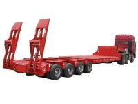 China Main Beam Q345B / T700 Steel 40 Ton Lowbed Trailer for Heavy Duty Cargo for sale