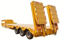 China Leaf Spring 3 Axle Hydraulic Extendable Lowboy Loader Lowbed Semi Trailer for Heavy Loads for sale