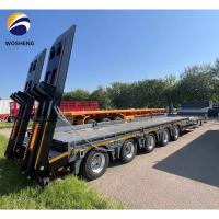 China 30-150tons Truck Trailer Semi-Trailer Low Bed Lowboy Semi Trailer for Heavy Duty Equipment for sale