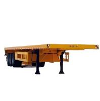 China Q345b Main Beam 3 Axle Flat Bed Truck Semi Trailer Suitable for 20 40 Feet Containers for sale