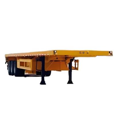 China Q345b Main Beam 3 Axle Flat Bed Truck Semi Trailer Suitable for 20 40 Feet Containers for sale