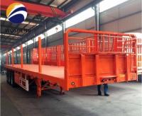 China Q345b Main Beam 3 Axle Flat Bed Truck Semi Trailer Suitable for 20 40 Feet Containers for sale