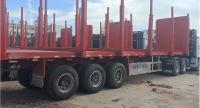 China Q345b Main Beam 3 Axles 20ft 40ft Container Transportation 60-100Tons Flat Bed Flatbed Truck Semi Trailer for sale