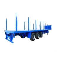 China Tire Specs. Triangle 3 Axle Steel Flatbed Semi-Trailer for 20-40 Feet Containers for sale
