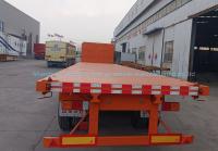China Q345b Main Beam 3 Axles 20ft 40ft Container Transportation 60-100Tons Flat Bed Flatbed Truck Semi Trailer for sale