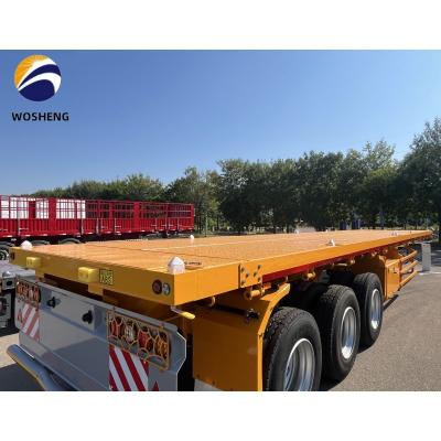 China Main Beam Height 0.5m Container Flatbed Truck Semi Trailer with Adjustable Twist Lock for sale