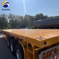 China Main Beam Height 0.5m Container Flatbed Truck Semi Trailer with Adjustable Twist Lock for sale