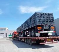 China 3 Axle Draw Bar Side Dump Full Trailer 40-100 tons Drawbar Towing Dolly Full Truck Trailer for sale