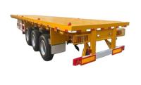 China Dual Line Braking System 3axle 4axle Flatbed Trailer for Heavy Hauling Truck Trailers for sale