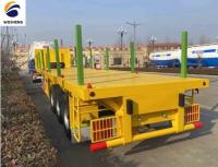 China Dual Line Braking System 3axle 4axle Flatbed Trailer for Heavy Hauling Truck Trailers for sale