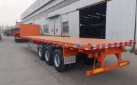 China Dual Line Braking System 3axle 4axle Flatbed Trailer for Heavy Hauling Truck Trailers for sale