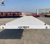 China Dual Line Braking System 3axle 4axle Flatbed Trailer for Heavy Hauling Truck Trailers for sale