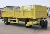 China 500mm Q345 Carbon Steel Draw Bar Fence Full Trailer with 3 Axles 40-100 Tons Capacity for sale