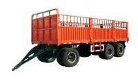 China 500mm Q345 Carbon Steel Draw Bar Fence Full Trailer with 3 Axles 40-100 Tons Capacity for sale