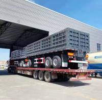 China 3 Axle Draw Bar Side Dump Full Trailer 40-100 tons Drawbar Towing Dolly Full Truck Trailer for sale