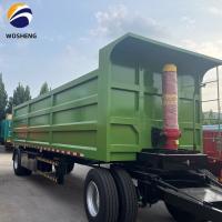 China 3 Axle Draw Bar Side Dump Full Trailer 40-100 tons Drawbar Towing Dolly Full Truck Trailer for sale