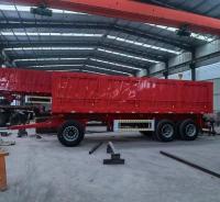 China 3 Axle Draw Bar Side Dump Full Trailer 40-100 tons Drawbar Towing Dolly Full Truck Trailer for sale