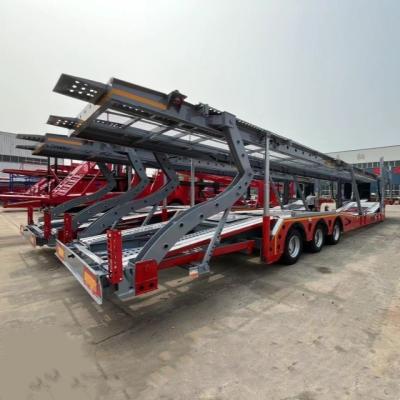 China 8.25x22.5 Steel Rim Double Decker Car Carrier Semi Trailer for Vehicles Customized for sale