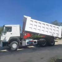 China Second-Hand HOWO 6X4 Dump Truck for Mining to Russia Manual Window and Cargo Tank 5.3-6.2M for sale