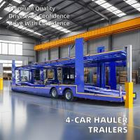 China Steel Double Deck SUV and Car Carrier Semi Trailer for 5-7 Locations 8.00-16 Rim for sale