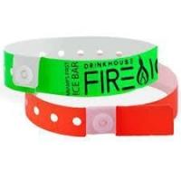 China Card Cube Personalised Vinyl Wristbands 1 inch Width Permanent Snap Closure for sale