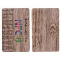 China Hotels RFID Wooden Card Custom Chips ISO / IEC 14443 NFC Business ID Card for sale