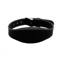 China Adjustable RFID Chip Wristband 13.56 Mhz UHF Silicone With Metal Buckle for sale