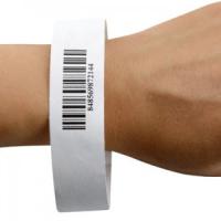 China Paper Disposable Bar Code Wristband Waterproof CMYK Pantone Colors for sale