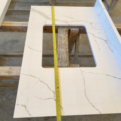 China Seamless Miter Edge Marble Granite Kitchen Countertops Honed Finish for sale