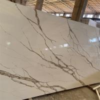 China 12mm 15mm 20mm Quartz Stone Slab Quartz Calacatta Gold Slab Artificial Quartz Stone for sale