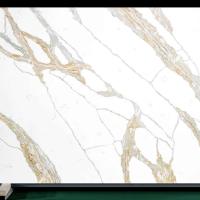 China Calacatta Classical Polished Honed White Quartz Stone Veneer White Quartzite Slabs For Benchtop for sale