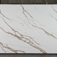 China Calacatta Classical Polished Honed White Quartz Stone Veneer White Quartzite Slabs For Benchtop for sale