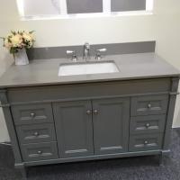 China Customized Size Luxury Countertop Pantry Cabinet With Particle Board Door for sale