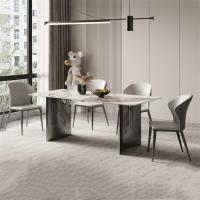 China Customized Modern Luxury Dining Table Set With Sintered Stone Table Top for sale