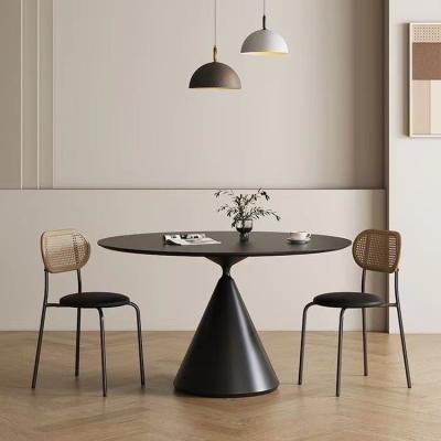 China Customized Size Dining Table Set 4 Chairs With Steel Base for sale