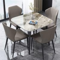 China Quartz Stone Tabletop Luxury Wood Dining Table Set OEM ODM for sale