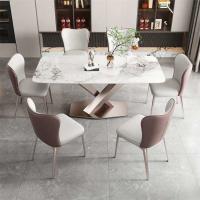 China 6 Seater Dining Table Set With Leather Or Fabric Chairs for sale