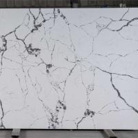 China Calacatta White Quartz Countertops Slab Quartz Stone Slab 3200*1600mm For Counter Tops for sale