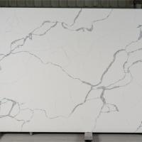 China Calacatta White Quartz Countertops Slab Quartz Stone Slab 3200*1600mm For Counter Tops for sale