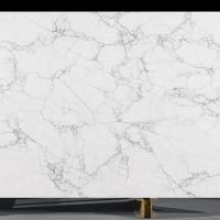 China 18mm 20mm 30mm Calacatta Engineered Stone Slab Customized Size Carrera White Quartz Stone for sale