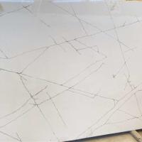 China 18mm 20mm 30mm Calacatta Engineered Stone Slab Customized Size Carrera White Quartz Stone for sale