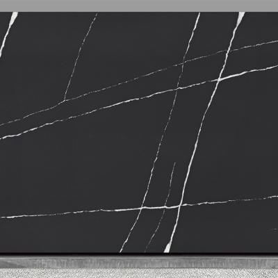 China 3200x1600mm Calacatta Black Quartz Stone White Artificial Quartz Stone Slabs For Kitche for sale