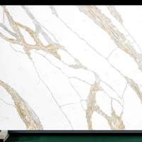 China Calacatta Color Artificial Countertop Quartz Stone Slabs 3200x1600mm For Kitchen for sale