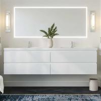 China OEM Melamine Door Finish Bathroom Vanity Cabinet Vanity Unit With Basin for sale