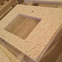 China OEM High Stain Resistance Quartz Stone Kitchen Countertop With Sink for sale