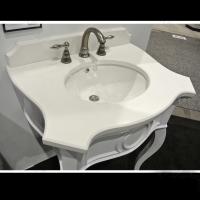 China Customized Quartz Stone Countertops for Cabinet with Faucet for sale