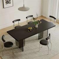 China Customized Modern Luxury Dining Table Set With Sintered Stone Table Top for sale