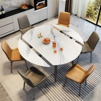 China Customized Modern Luxury Dining Table Set With Sintered Stone Table Top for sale