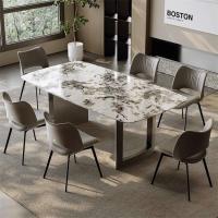 China 6 Seater Dining Table Set With Leather Or Fabric Chairs for sale