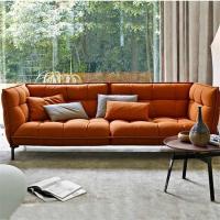 China Solid Wood Plywood Brown Leather Sectional Couch OEM ODM for sale